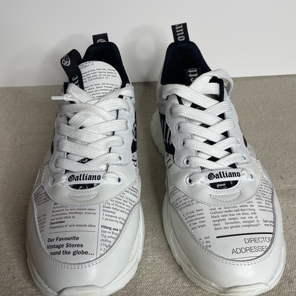 John Galliano | Shoes | John Galliano Logo Leather Newspaper Sneakers ...